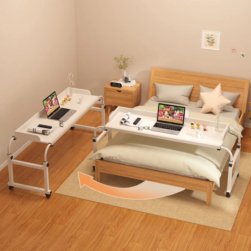 Overbed-Laptop-Computer-Table-with-Wheels-Height-Length-Adjustable ...