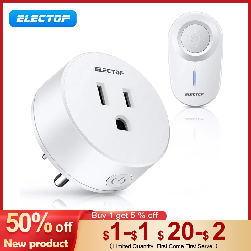 Electop 무선 스마트 플러그 소켓 세트 휴일 조명 선풍기 가전 제품 원격 제어 콘센트 전원 스위치 플러그 켜기끄기