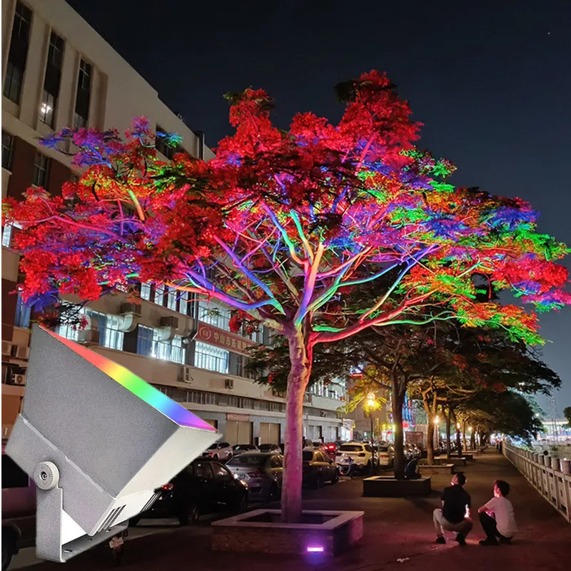 Garden-Lights-Outdoor-Rainbow-Flood-Light-Tree-Lamp-Colorful-Led-Villa ...