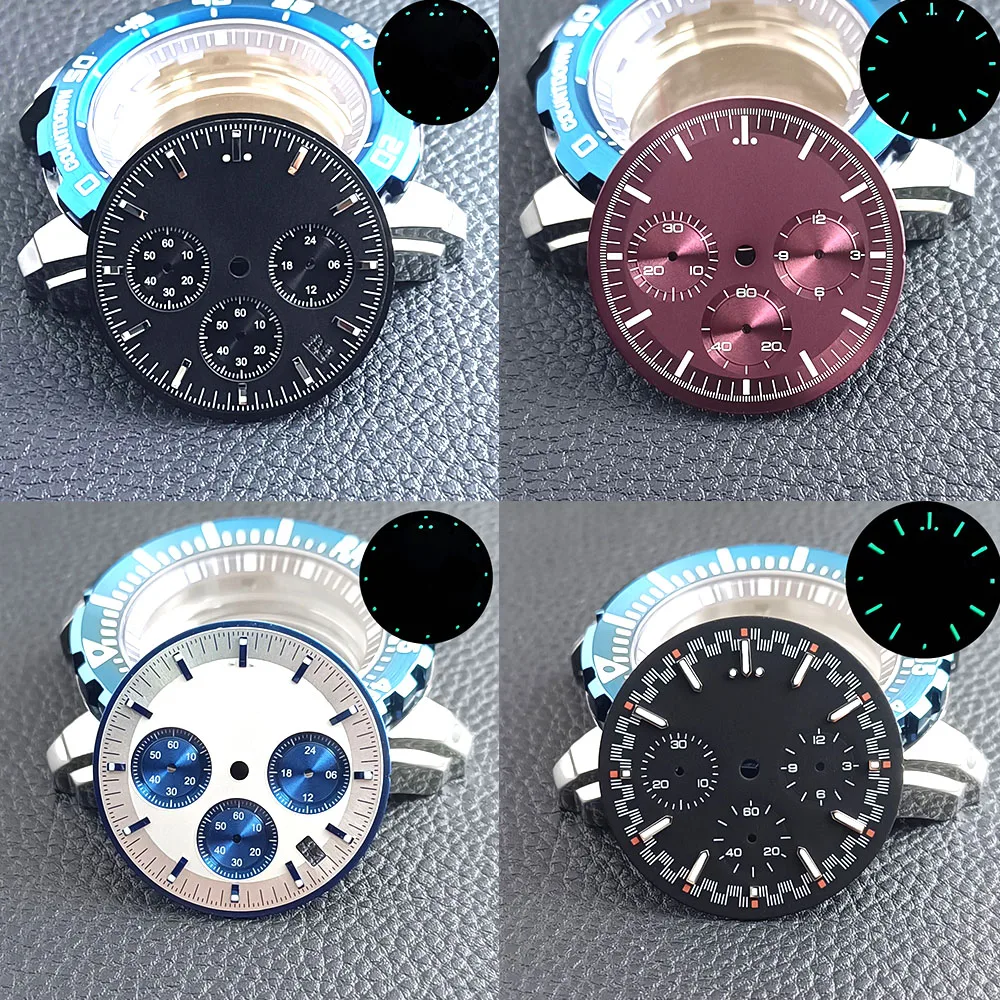 Replacement 32.6mm Watch Dial Green Luminous Dial for VK63 panda dial ...
