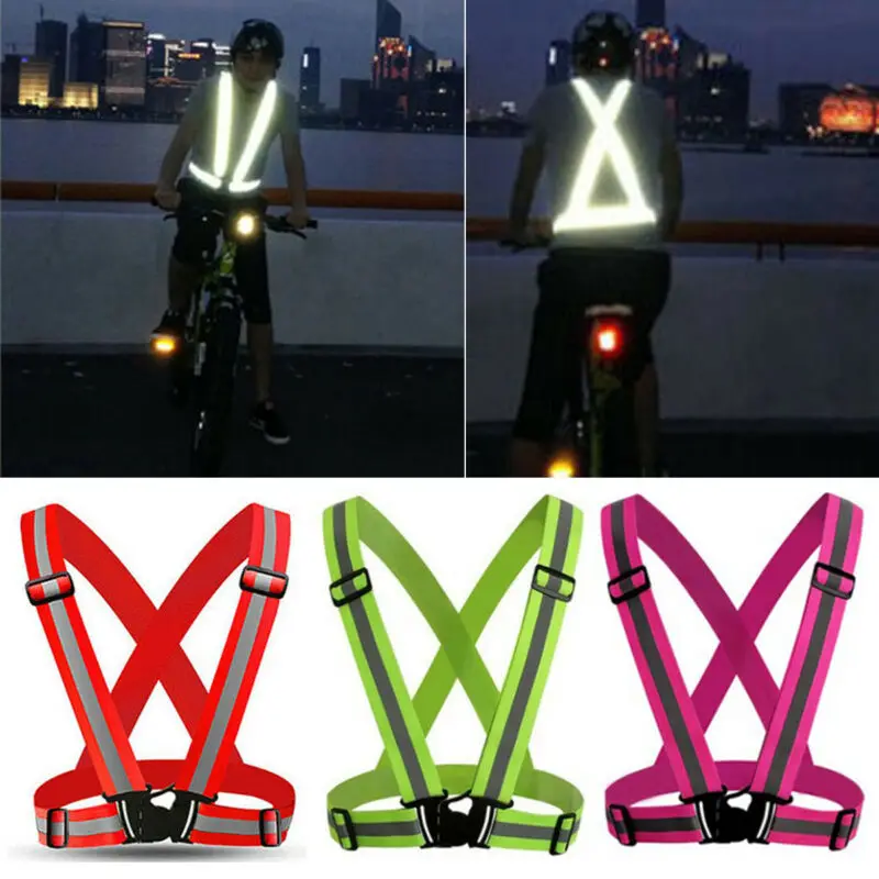 Unisex Adjustabletraffic Safety Reflective Straps Night Reflective Vest ...