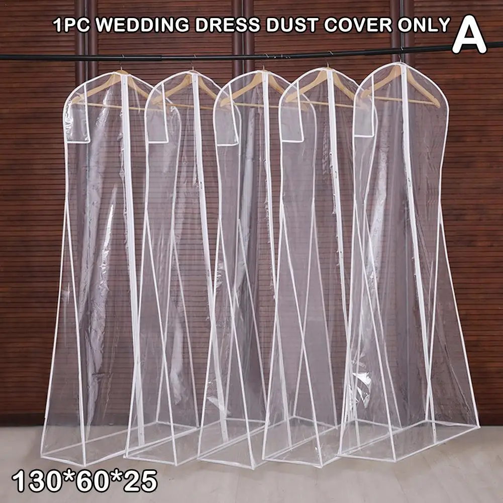 Transparent-PVC-Wedding-Dress-Dustproof-Hanging-Protector-Bag-Bridal ...