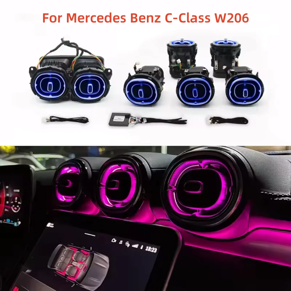 New-64-Colours-LED-Air-Vents-Conditioning-Nozzle-For-Mercedes-Benz-C ...