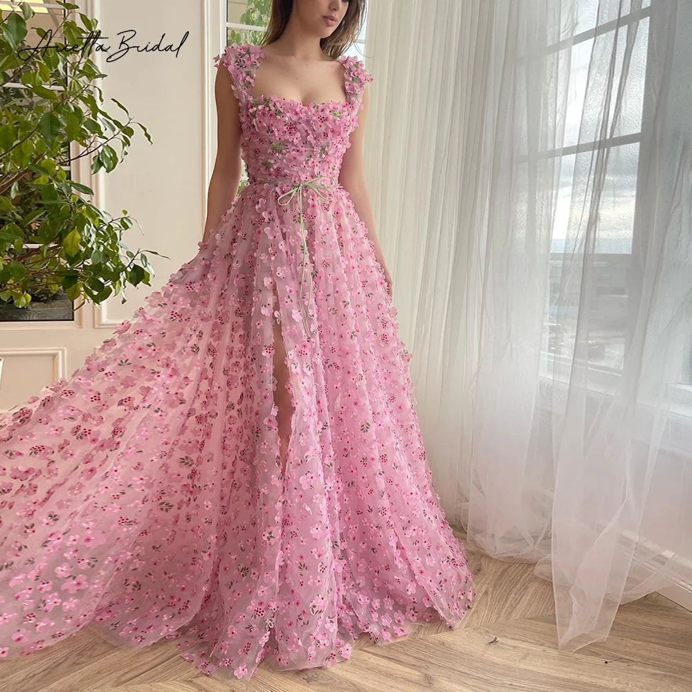 Arietta-Floral-Pink-Tulle-Maxi-Prom-Dresses-Sleeveless-Laser-Cut-3D ...