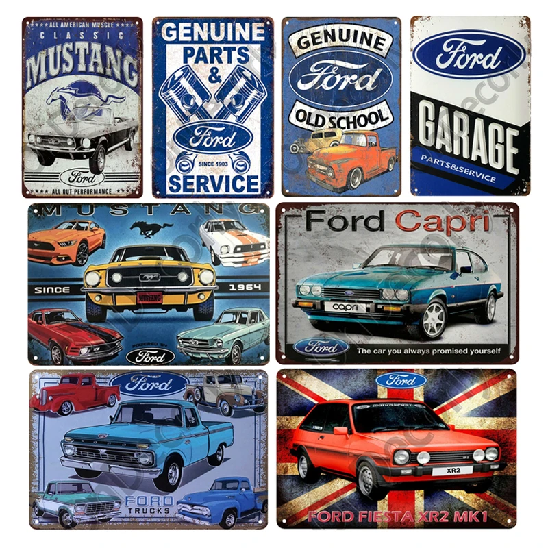 Retro Car Brand Metal Sign Garage Bar Tin Sign Metal Wall Plaques Decor ...