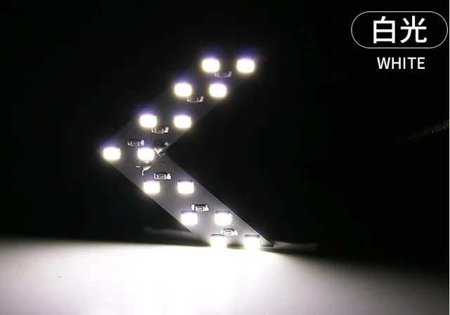 2Pcs Car LED Lights Rear View Mirror Arrow Panel Light 12V 14SMD Rear ...