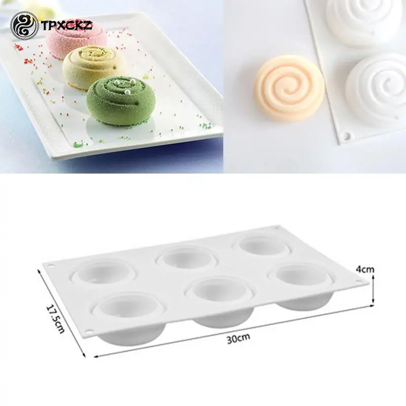 Round Whirlpool Silicone Soap Mold Candle Mold6 Cavities Mousse Cake ...