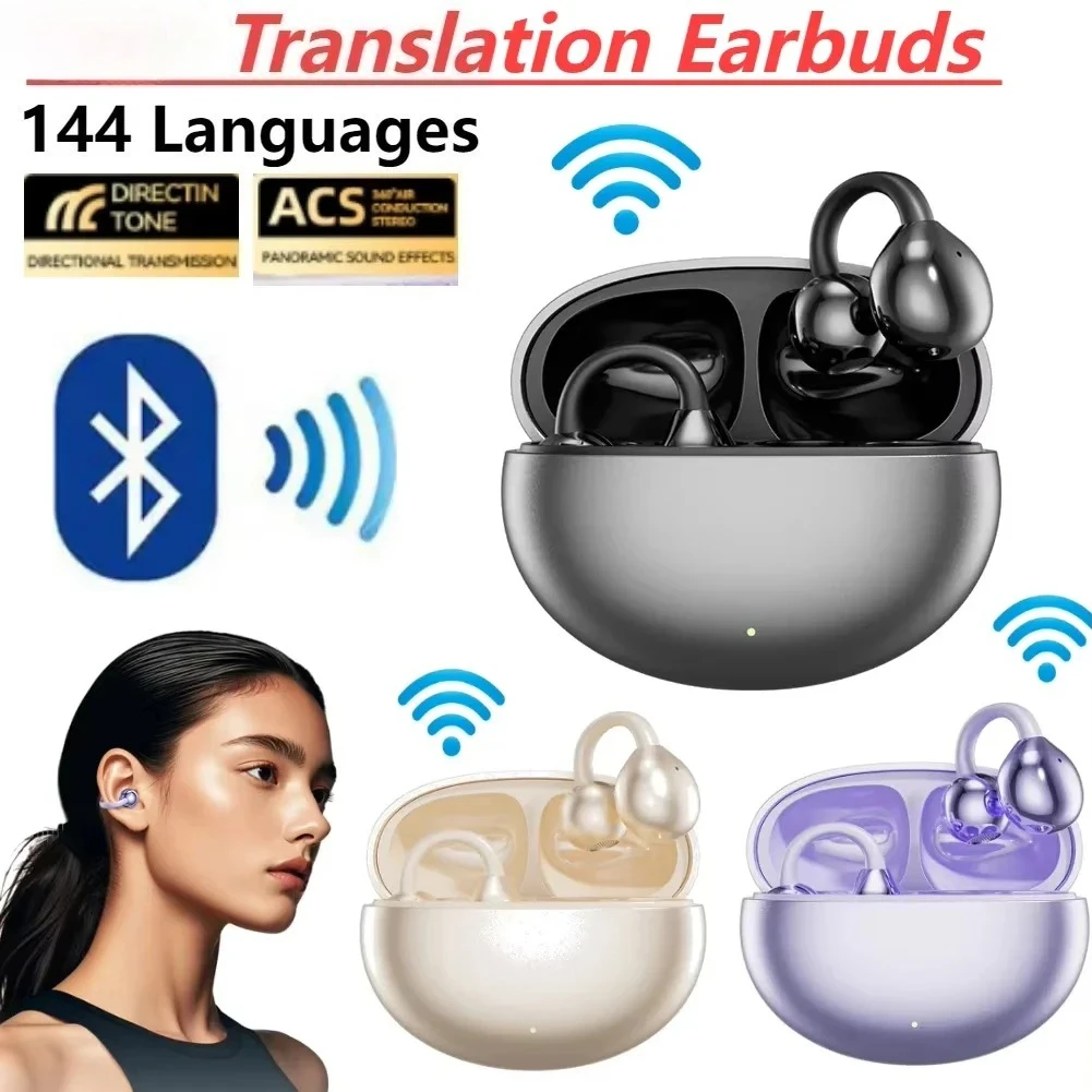 Ai Languages Translation Earbuds Open-Ear Wireless Sports Headphone 144 ...
