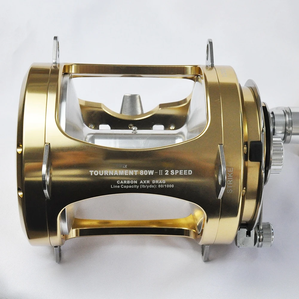 2 Speed Heavy Duty 50w 80w Full Metal shark Tuna Fishing Reels Deep Sea ...