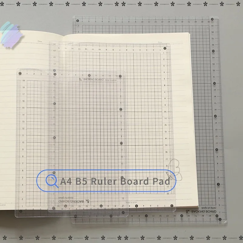 Transparent-Ruler-Board-A4-B5-Students-Writing-Desk-Pad-PVC-Grid-Sewing ...