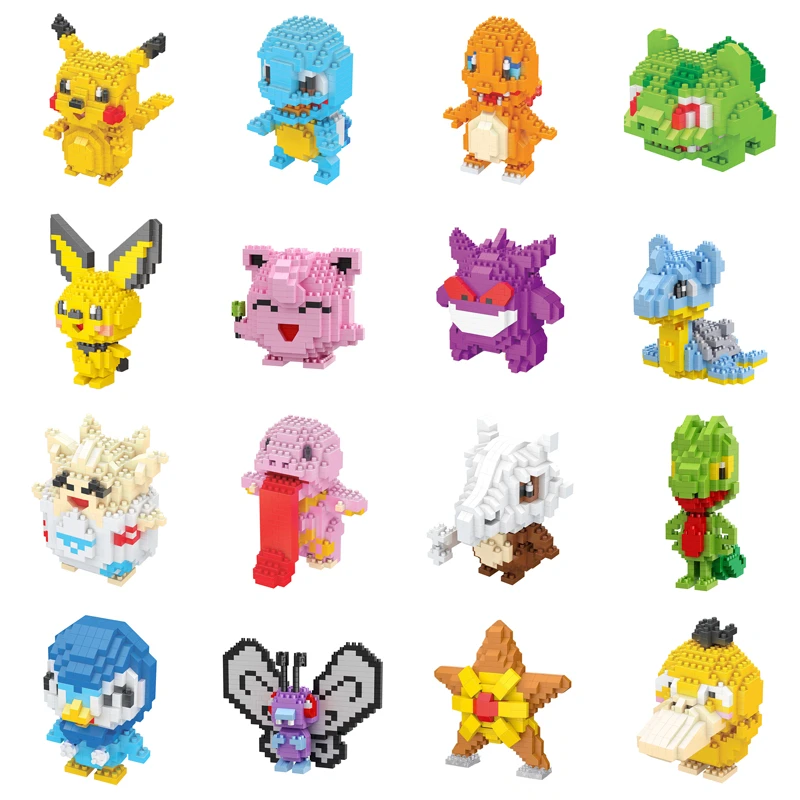 42 Types Pokemon Pikachu Mini Building Diamond Blocks Figures Fun Model ...