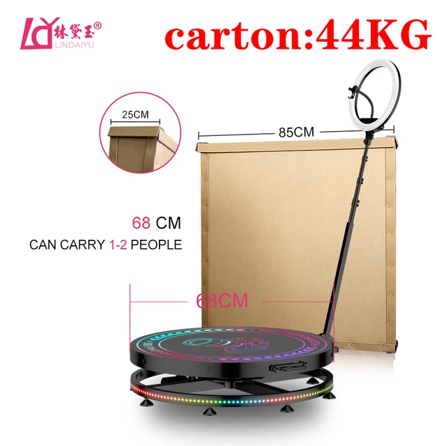 360 Photo Booth Automatic Rotating Selfie Props Wedding Photobooth ...