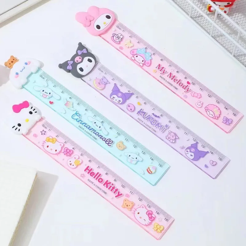 2-4pcs-Kawaii-Cartoon-Hello-Kitty-Student-Ruler-Stationery-Cute-My ...