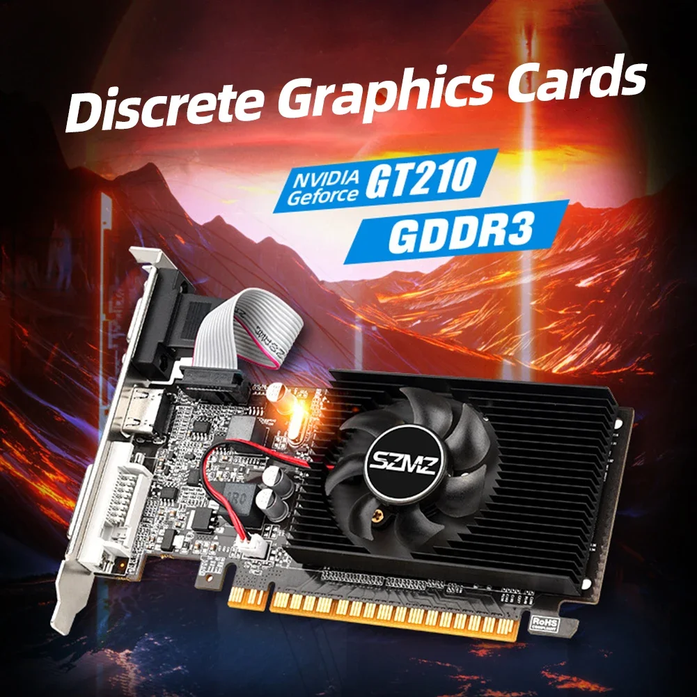 GT210 1G Video Card with DVI VGA HDMI-Compatibe Port Gaming Graphics ...