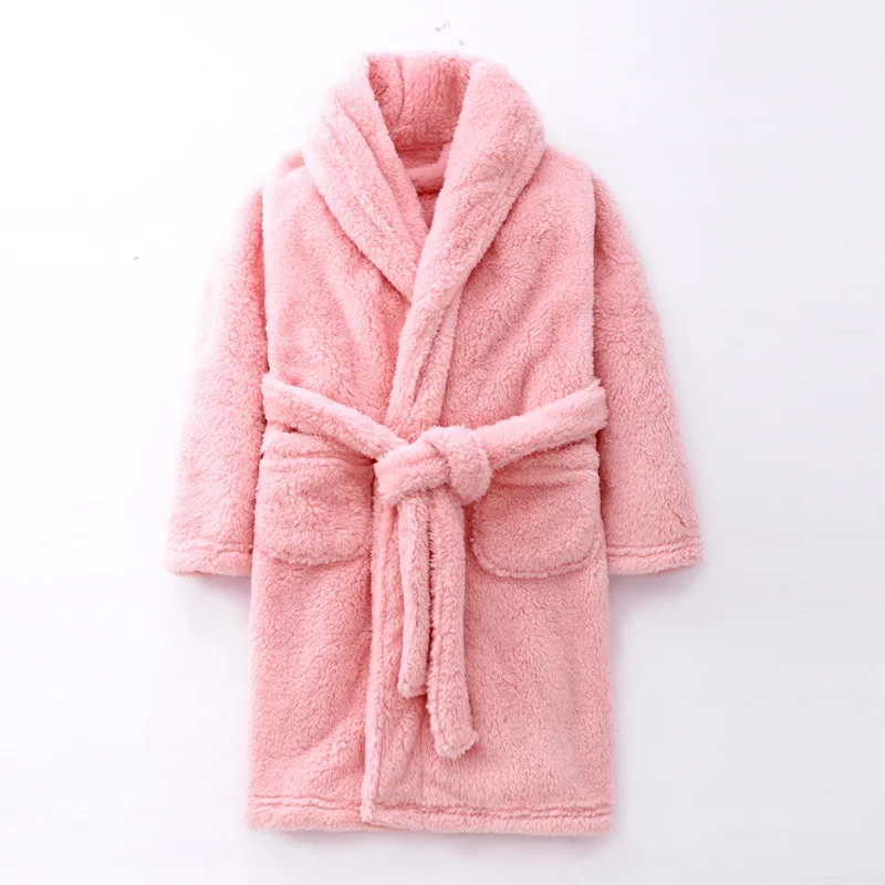 Flannel Bathrobe for Children Teenager Girl Clothing Winter Warm ...