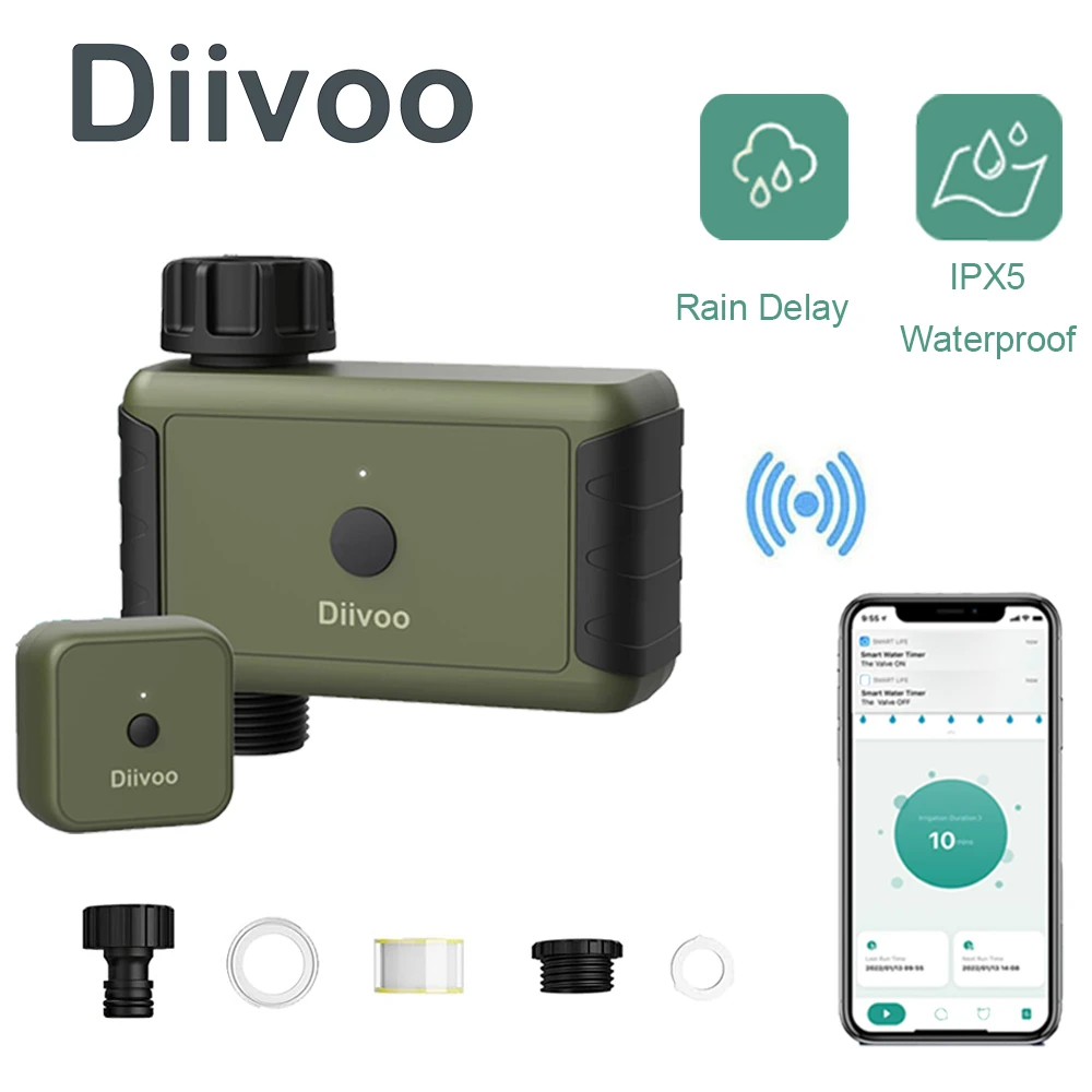 Diivoo WiFi Gateway Garden Watering Irrigation ControllerTiming ...