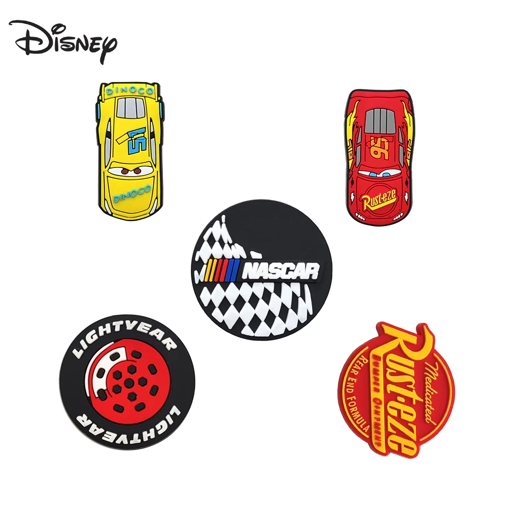 MIX 6pcs Disney Lightning Mcqueen Fall F/W PVC Shoes Charms Miniso Cars ...