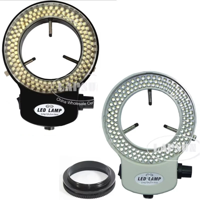 White Black Adjustable 6500K 5500K 144 LED Ring Light illuminator Lamp ...