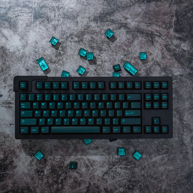 Teclas-Cyan-BLUE-PYGA-Translucence-perfil-Cherry-doble-disparo-para ...