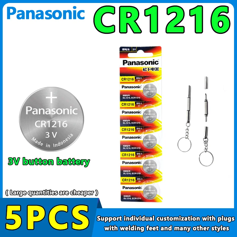 Original-5Pcs-Panasonic-CR1216-Button-Batteries-DL1216-Lithium-Battery ...