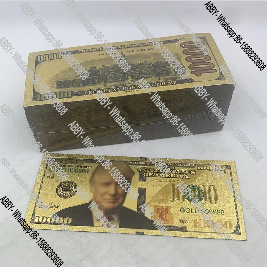 100pcs-USD-10000-Gold-Banknote-45th-President-of-American-Donald-Trump ...