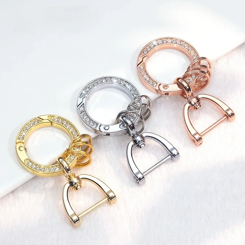 360-Degree-Rotation-Inlay-Rhinestone-Keychain-High-Quality-Simple ...