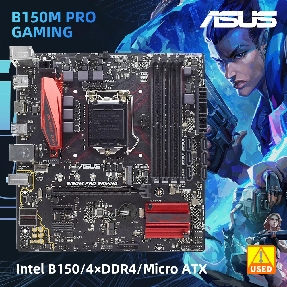 ASUS-placa-base-B150M-PRO-para-juegos-Intel-B150-LGA-1151-4-x-DDR4-DIMM ...