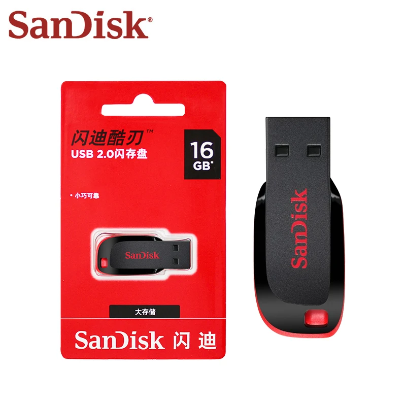 Original SanDiskUSB2.0USB Drive CZ50 Cool Blade Black Red Flash Drive ...