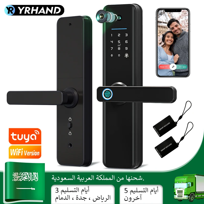 YRHAND-Tuya-wifi-Smart-fechadura-peephole-waterproof-eletronica-biometria-Digital-Electronic ...