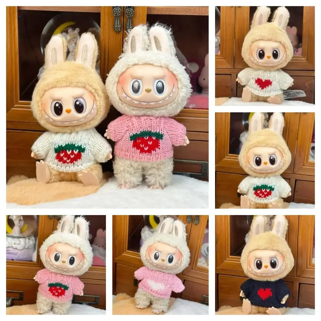 For-17CM-Labubu-baby-clothes-cute-top-sweater-outfit-doll-strawberry ...