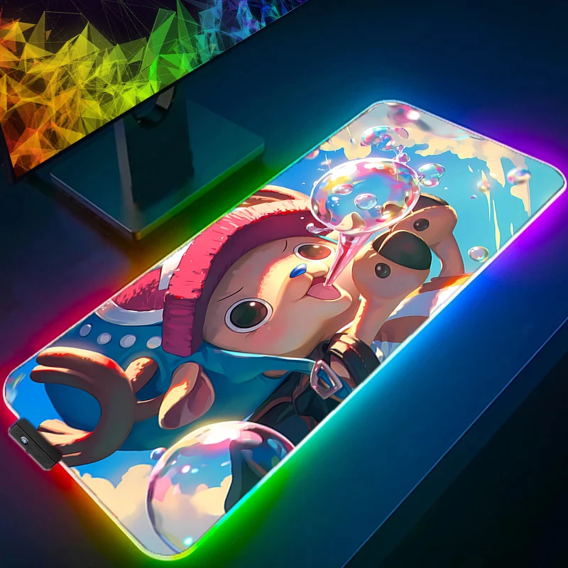 RGB LED One Piece Tony Tony Chopper Mouse Pad Laptop Keyboard Pad Non ...