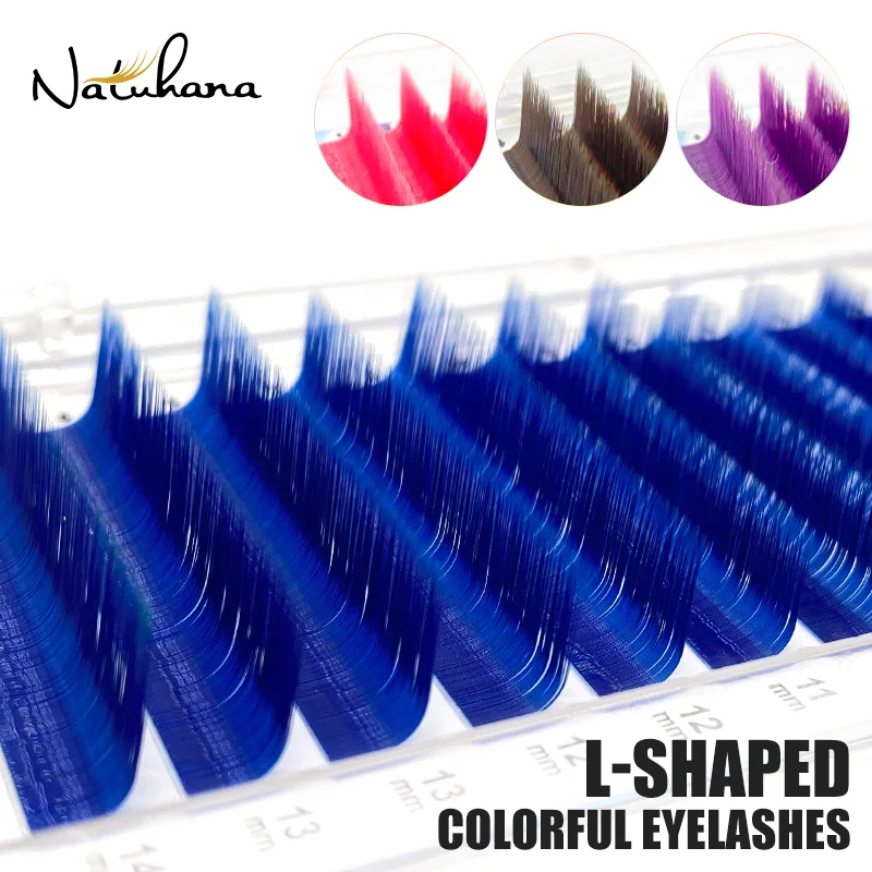 NATUHANA Easy Fan Colored Lashes L/LU(M) Curl False Eyelash Extension ...