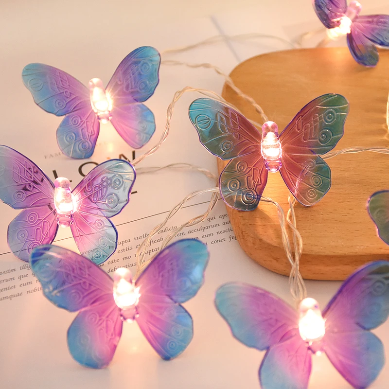 1-5M-10-LED-Butterfly-LED-Lights-Purple-Fairy-String-Battery-Wedding ...