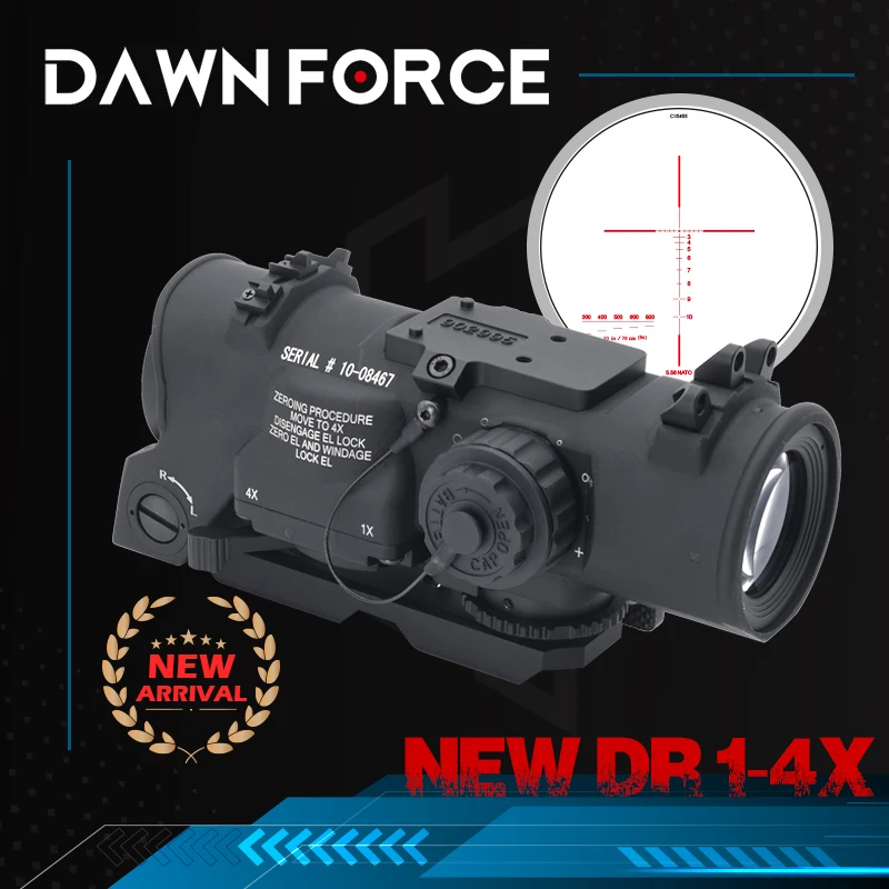 New-2024-DR-1-4x-Fixed-Dual-Field-of-View-Red-Illumination-Scope-with ...
