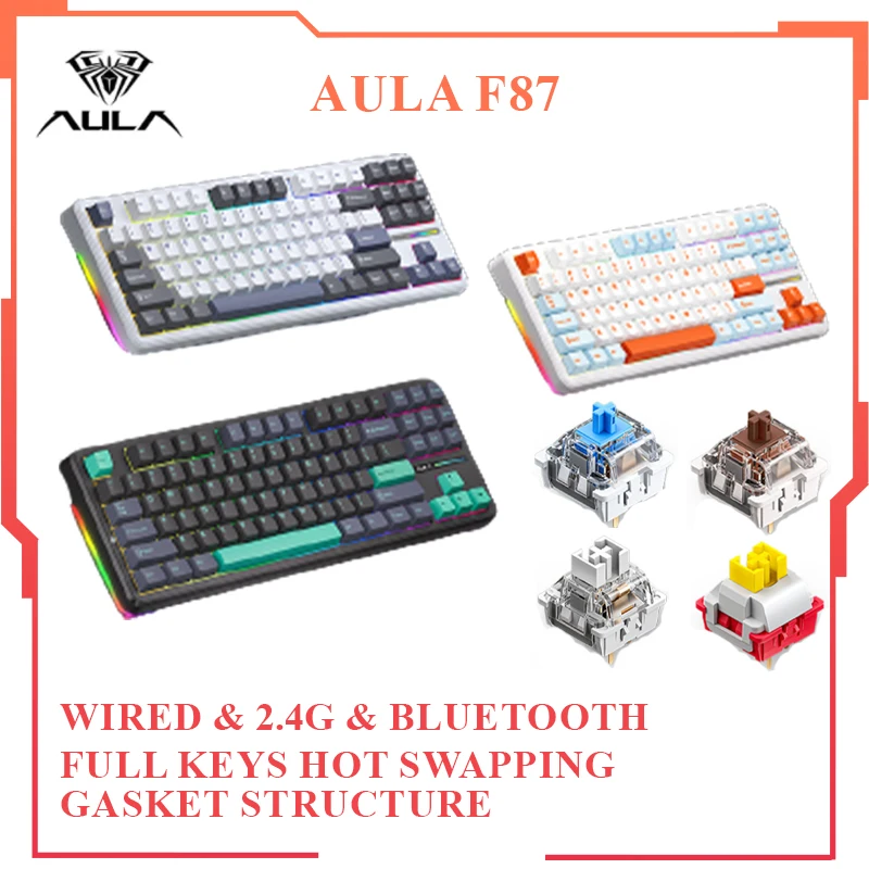 Aula-F87-Mechanical-Keyboard-3-Mode-Wired-2-4g-Bluetooth-Wireless ...