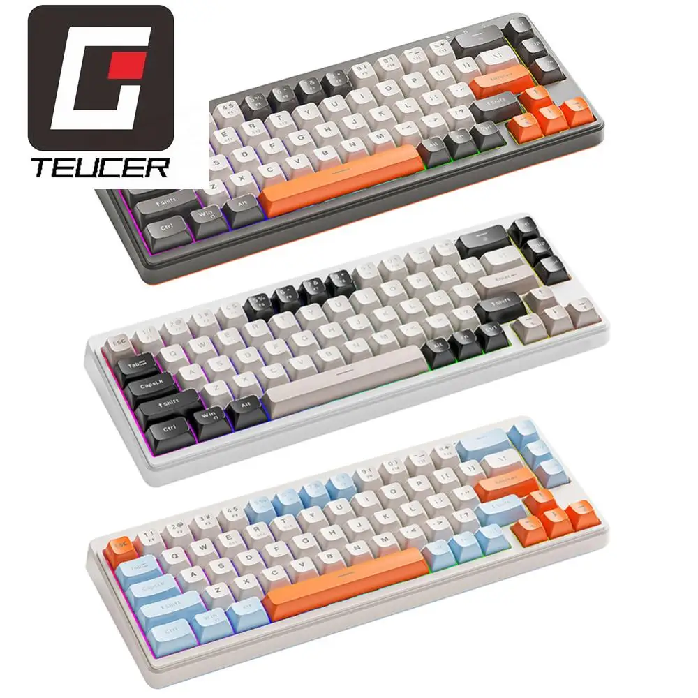 Wireless Mechanical Keyboard RGB Backlit Mini Office Keyboard Wireless ...