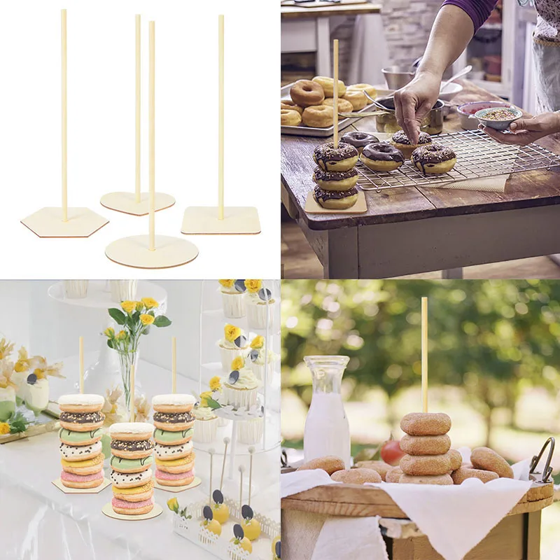 Wood-Donut-Display-Stand-DIY-Doughnut-Holder-Dessert-Rack-Stand-Baby ...