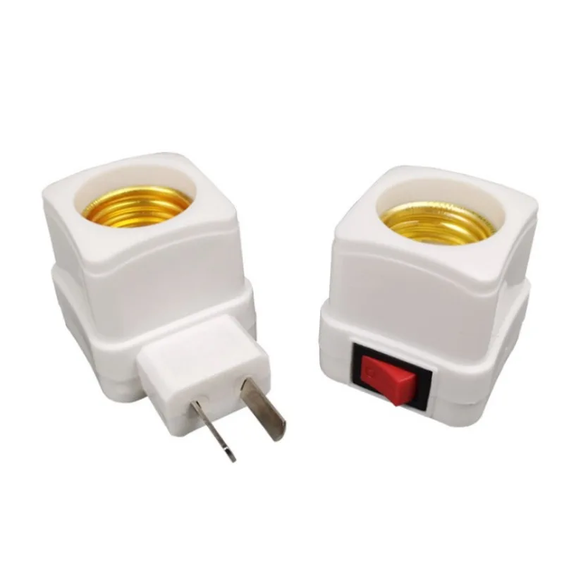 E27 LED Light Lamp Bulbs Socket Base Holder US Plug Light Adapter ON ...