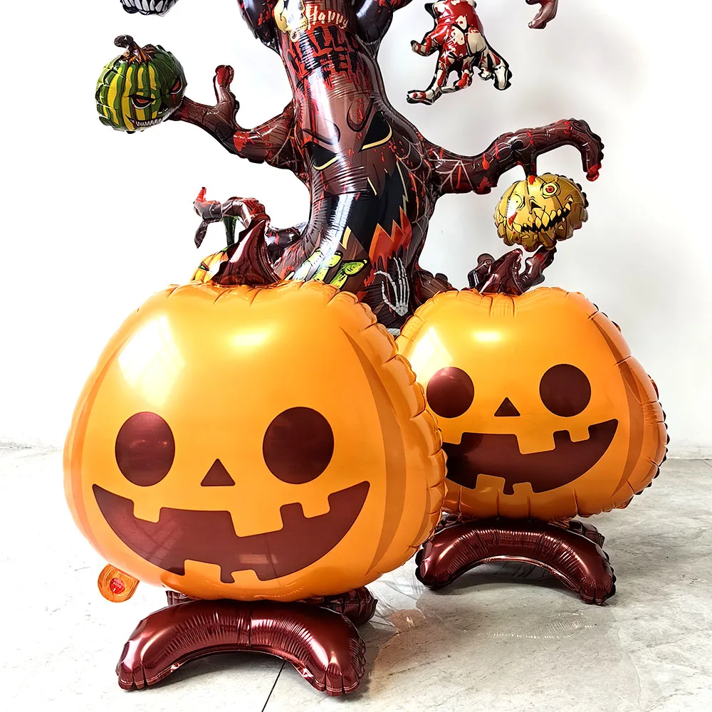 Halloween-Pumpkin-Balloons-Self-Standing-Ghost-Tree-Balloons-Pumpkin ...