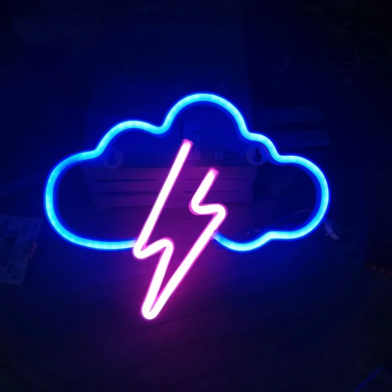 Thunderstorm-neon-light-cloud-lightning-neon-light-bedroom-decoration ...