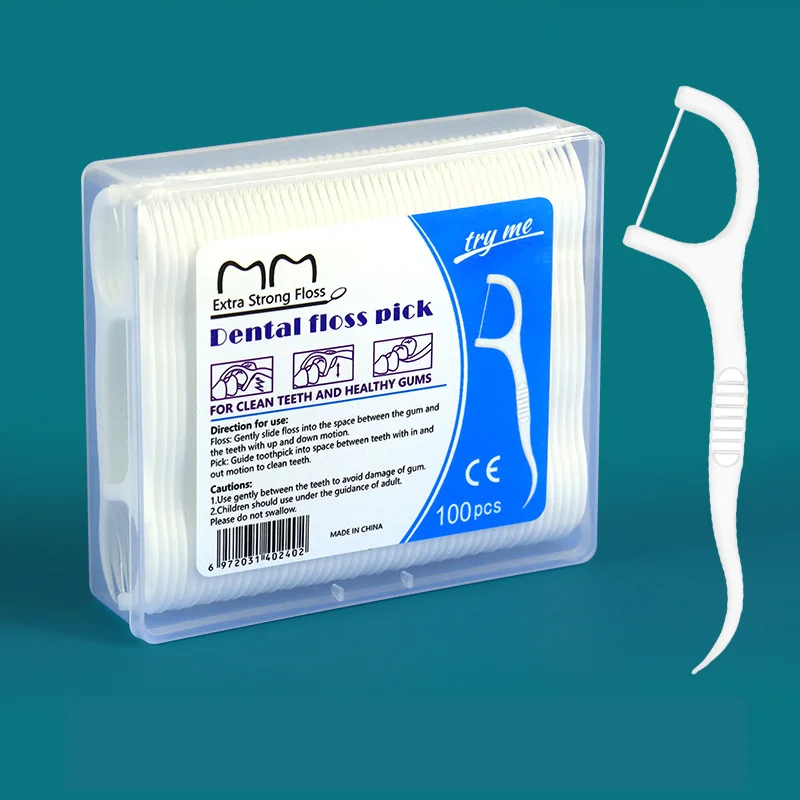 100pcs Dental Floss Picks Economy Pack Interdental Brush Toothpicks ...