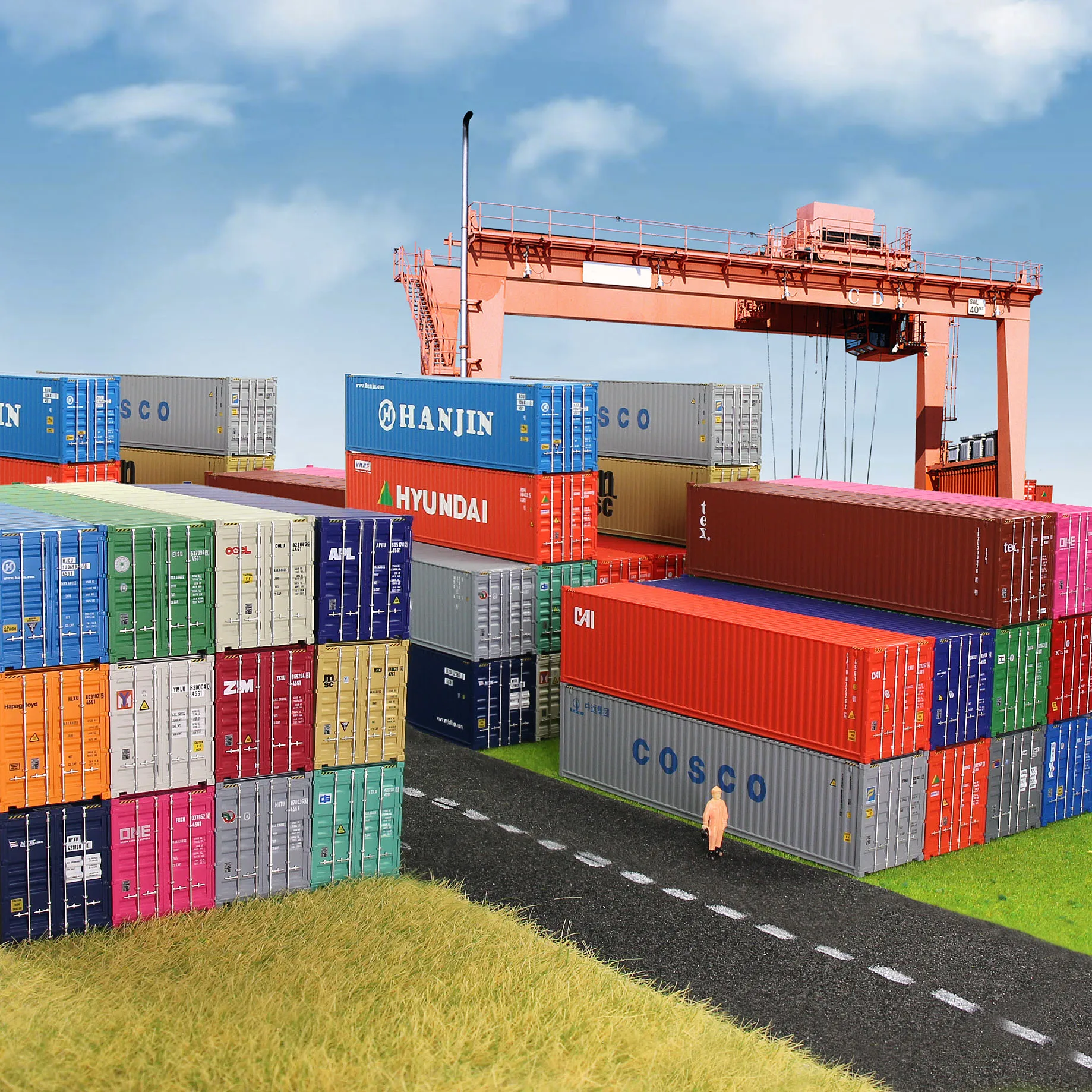 Evemodel-30pcs-Different-Brands-HO-Scale-1-87-40ft-Shipping-Container ...