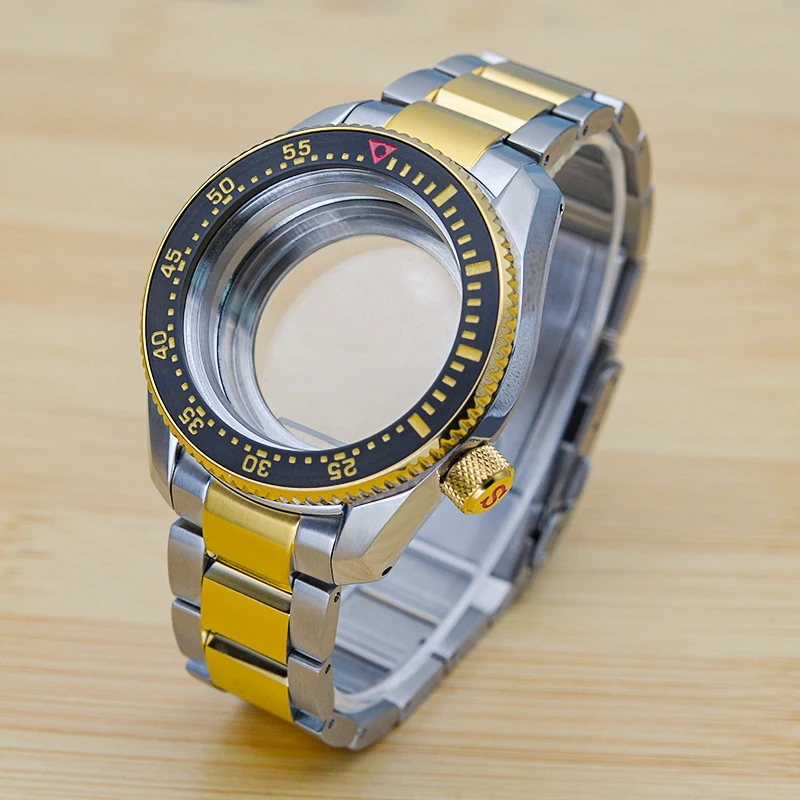 SPB185 Silver Watch Cases Watch Band Bezel Insert Transparent Case Back ...