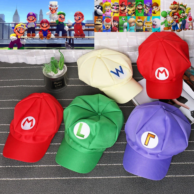 Classic-Game-Super-Mario-Bros-Luigi-Baseball-Cap-Waluigi-Bowser-Wario ...