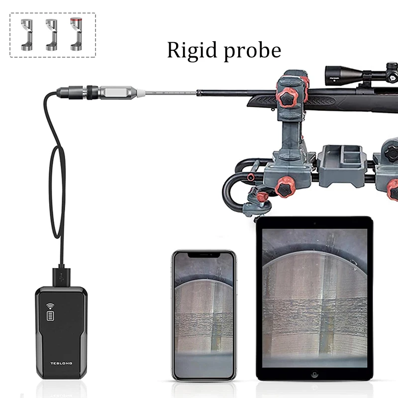 Rigid Rifle Borescope for iPhone, Teslong WiFi Close Focus Bore Scope ...