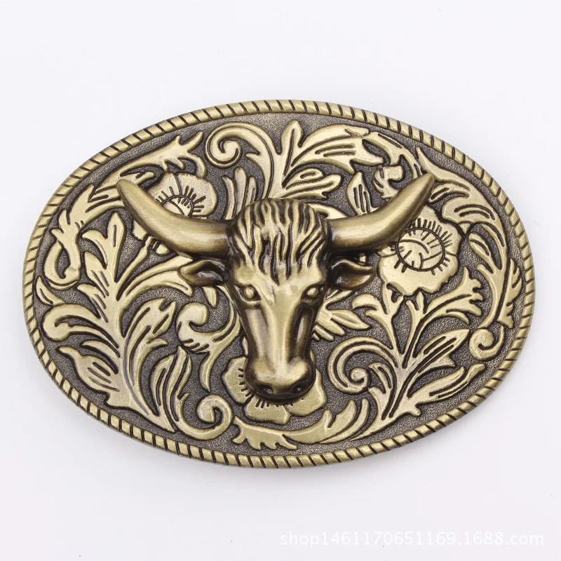 Golden Bull Head Belt Buckle Handmade Homemade Belt Accessories ...