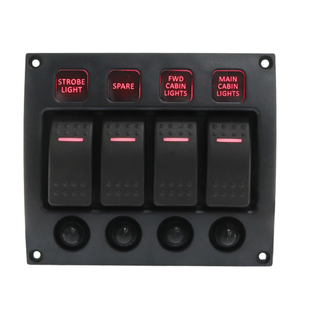 4-Gang-Boat-Marine-RV-12V-24V-Rocker-Switch-Panel-LED-Indicator-Auto ...