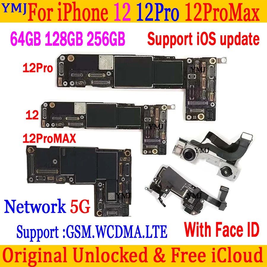 Motherboard Für iPhone 12 Pro max Mainboard Mit/Ohne Gesicht ID System ...