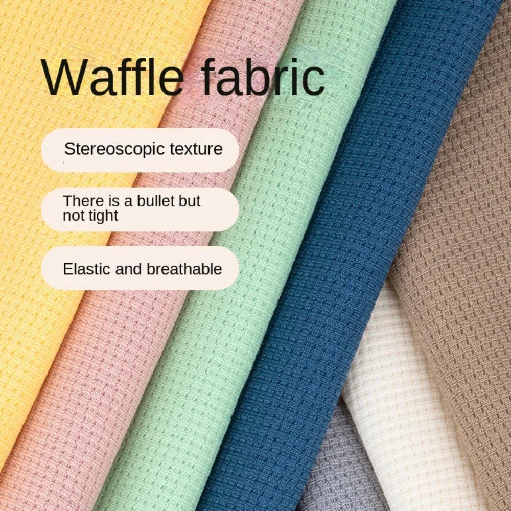 Pure Color Cool Cotton Waffle Fabric Spring and Autumn Interloop Diy ...