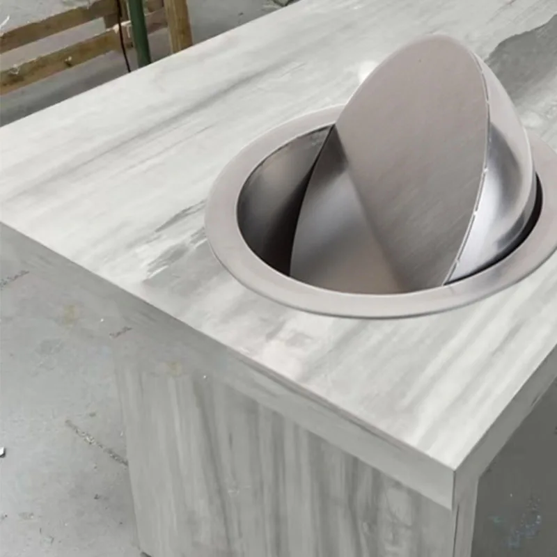 304-Stainless-Steel-Countertop-Trash-Can-Lid-Round-Flap-Lid-Cover-for ...